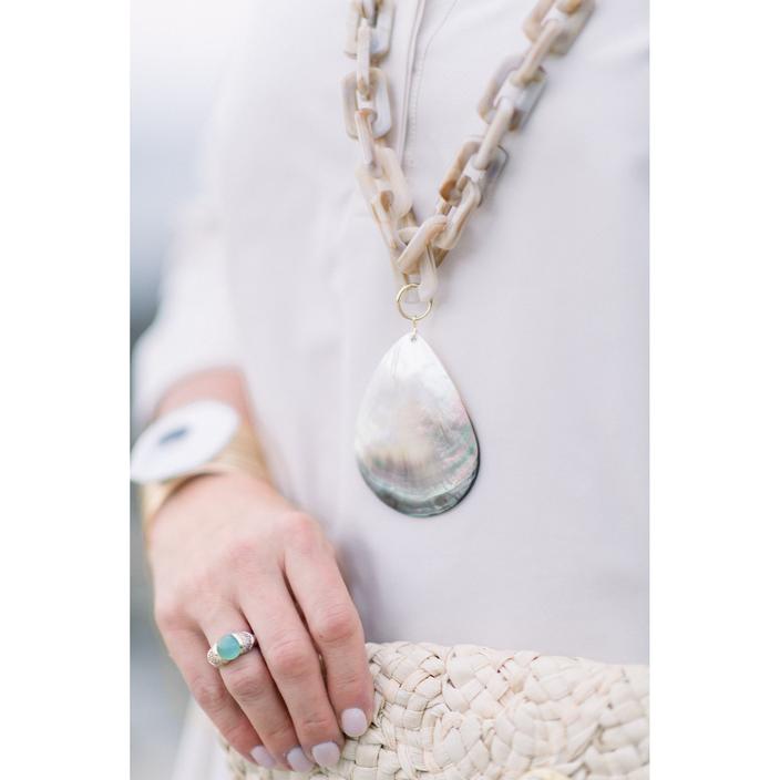 Emma Mother of Pearl Shell necklace – The Lavish Palm